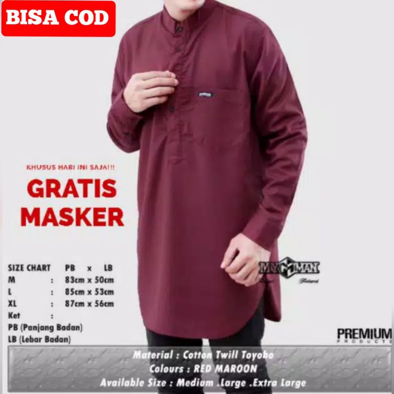 Jual MY MAN Original koko pakistan pria lengan panjang MAROON koko ...