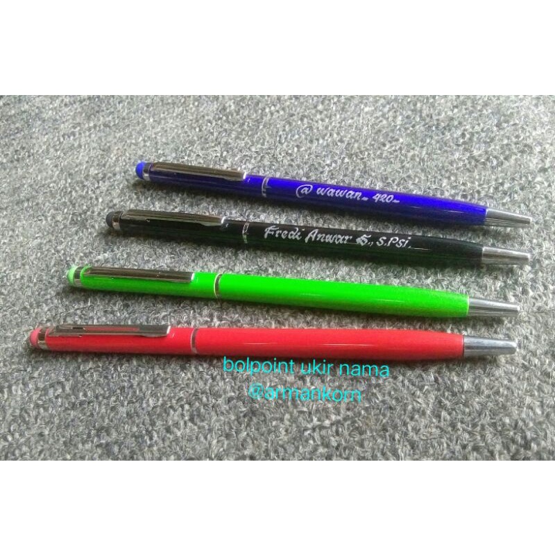 Jual bolpoint bisa di ukir nama langsung jadi,bolpoint 2 in 1,stylus ...