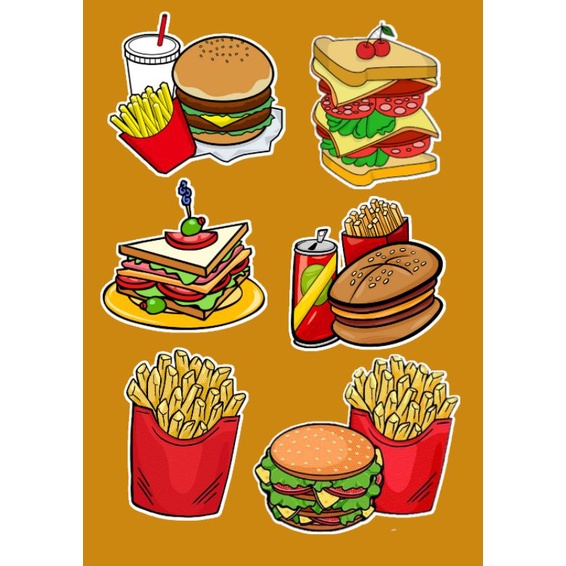Jual Stiker Junk Food Aesthetic | Shopee Indonesia