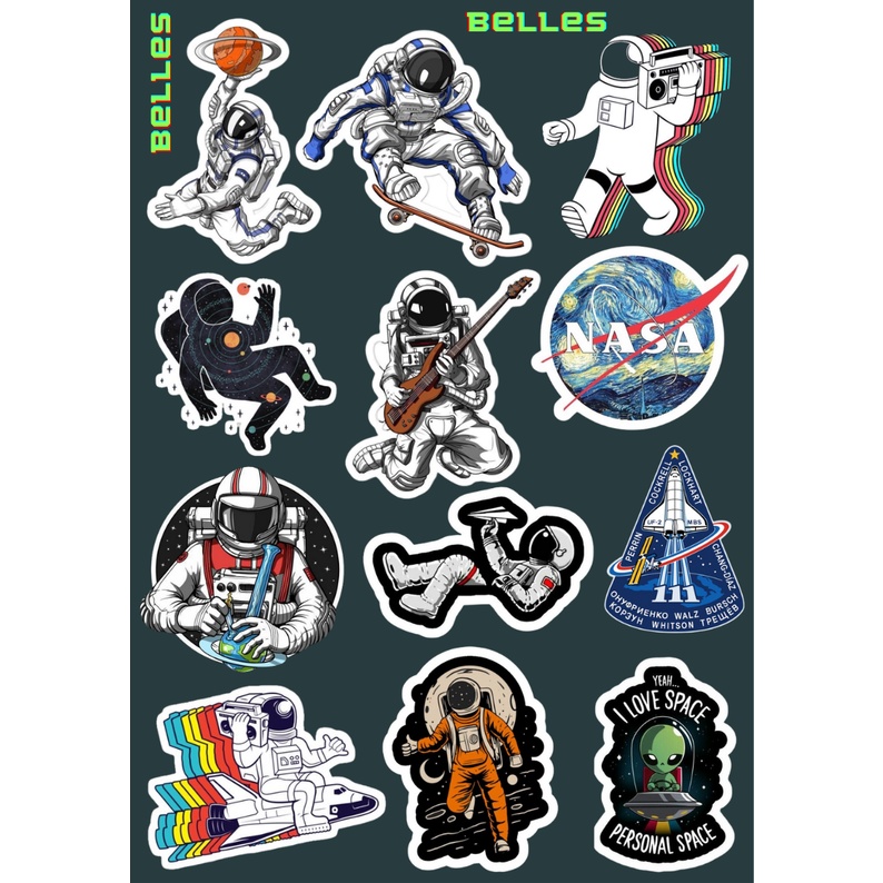 Jual Stiker Astronot Luar Angkasa untuk Sticker Koper Laptop HP TUMBLER ...