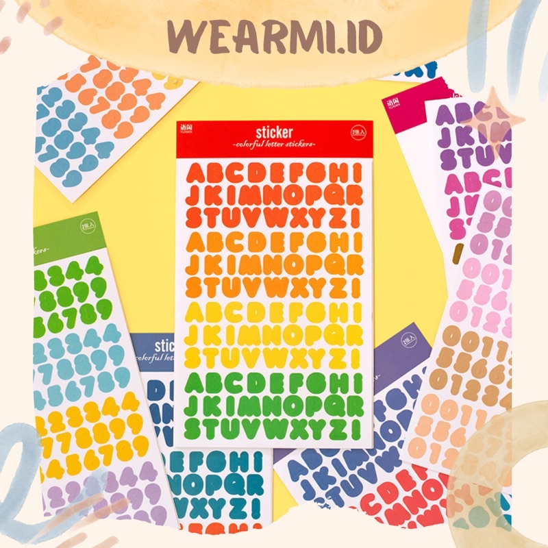 Jual 6 pcs Sticker Lembar Pack Alphabet Aesthetic Star River Pallete ...