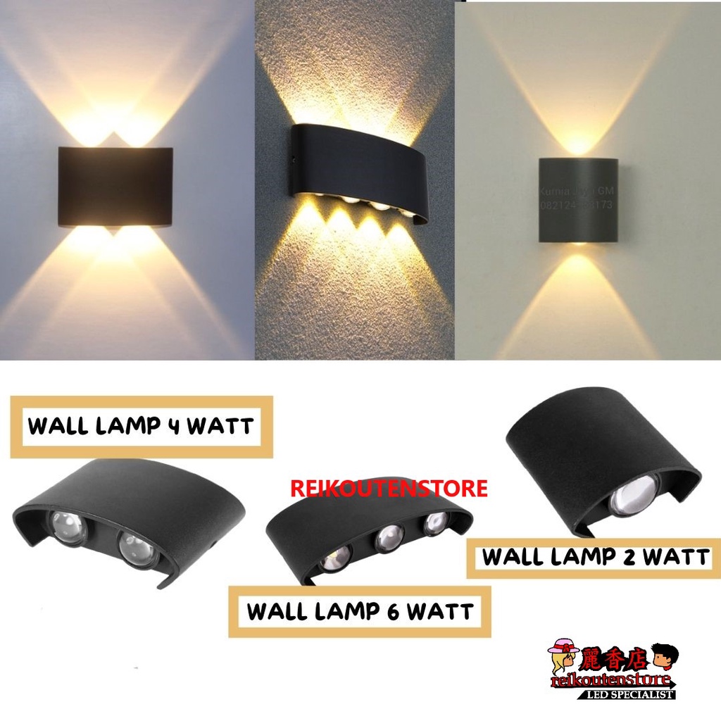 Jual Wall Lamp 2 arah COB 4W Lensa 3000K Lampu Dinding LED Lensa 2 Arah ...