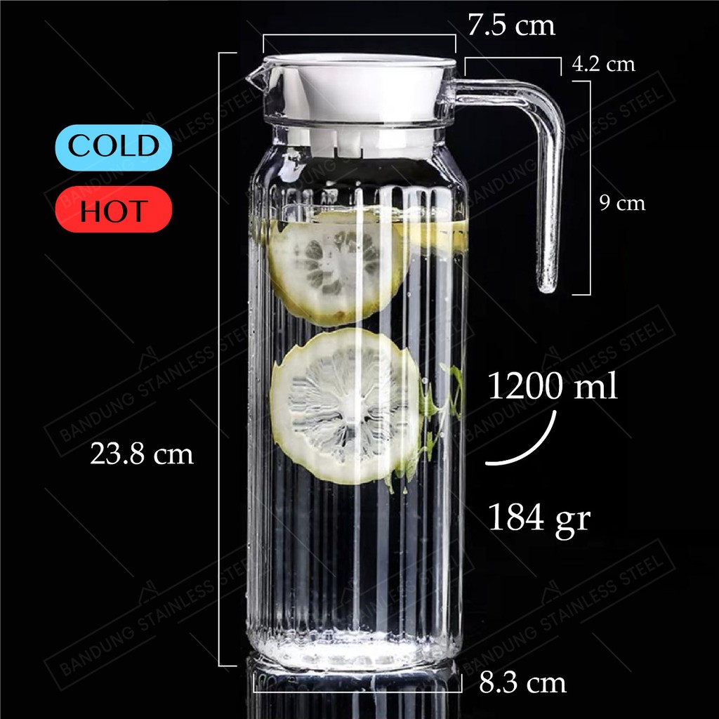 Jual Water Jug Juice Pitcher Botol Tempat Air Minum Akrilik 1,2 Liter ...