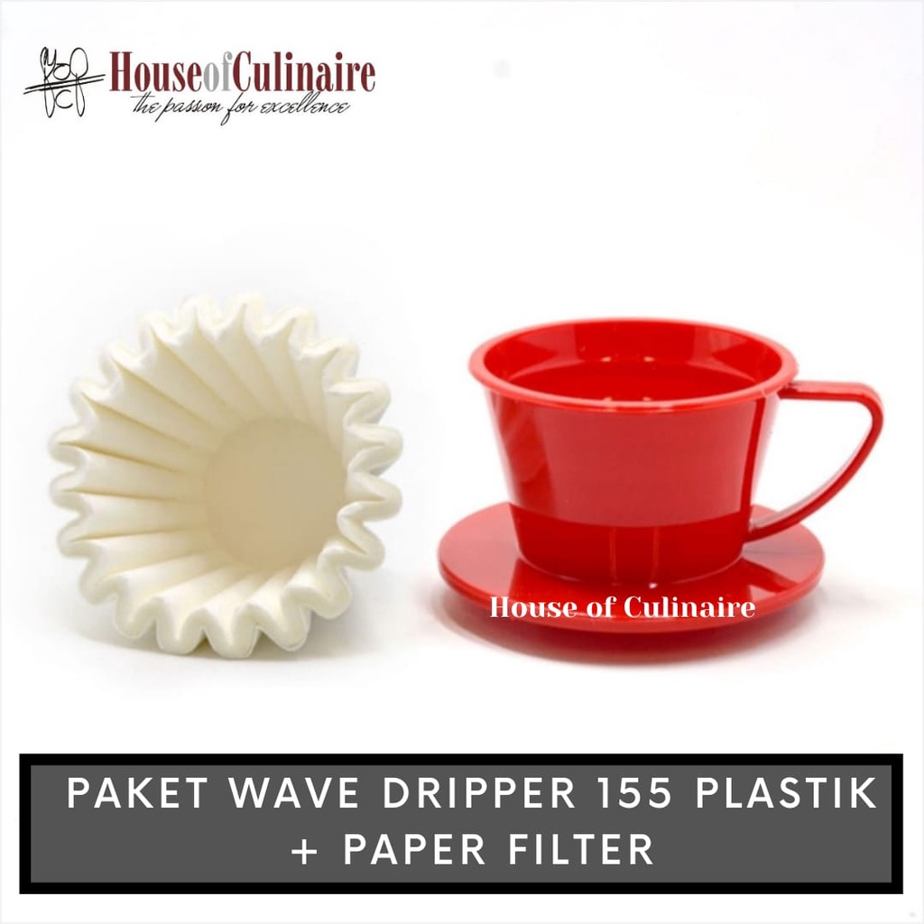 Jual Paket Kalita Wave Coffee Dripper 155 Red Solid Plastik + Paper ...
