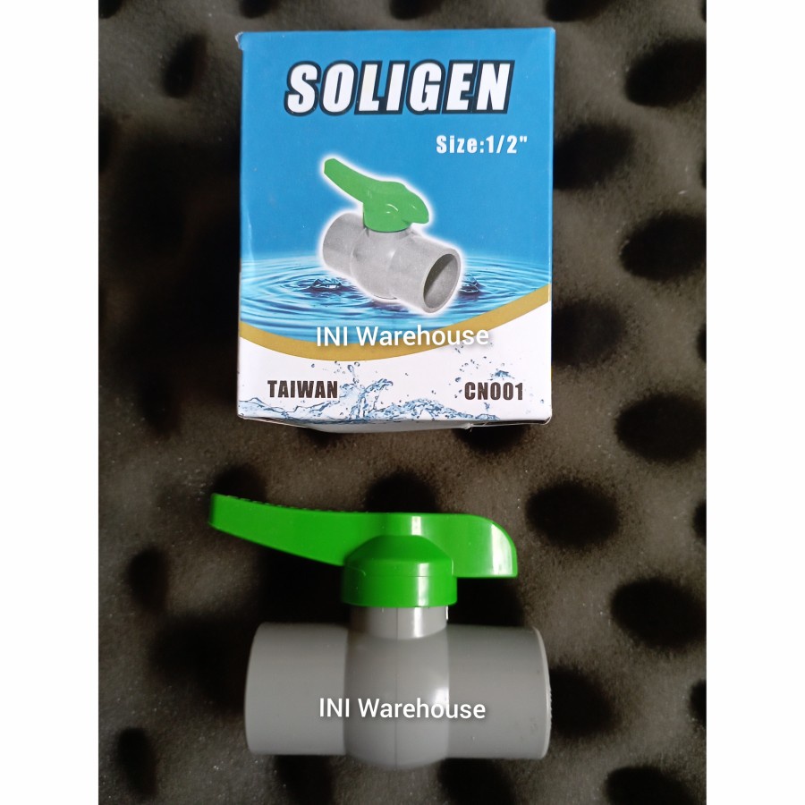 Jual Soligen Ball Valve Stop Kran Keran PVC 1/2 Inch 1/2" CN001 ...