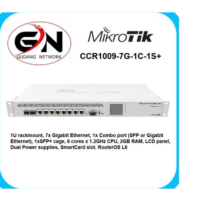 Jual Mikrotik Cloud Core Router Ccr1009-7G-1C-1S+ , 7 Port Gigabit Sfp | Shopee Indonesia