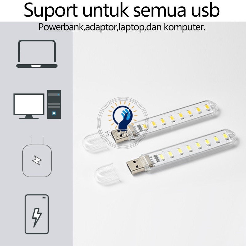 Jual Lampu USB Mini LED Stick 3/8 LED Emergency Lamp Reading Lamp | Shopee Indonesia