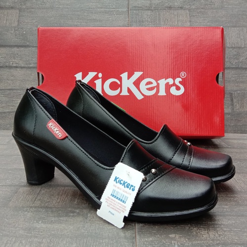 Jual SEPATU KERJA CEWEK PANTOFEL HAK PENDEK 3 CM LOW HEELS HITAM PUTIH ...