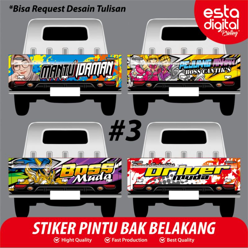 Jual DECAL STICKER PINTU BAK BELAKANG MOBIL PICK UP L300, Traga ...