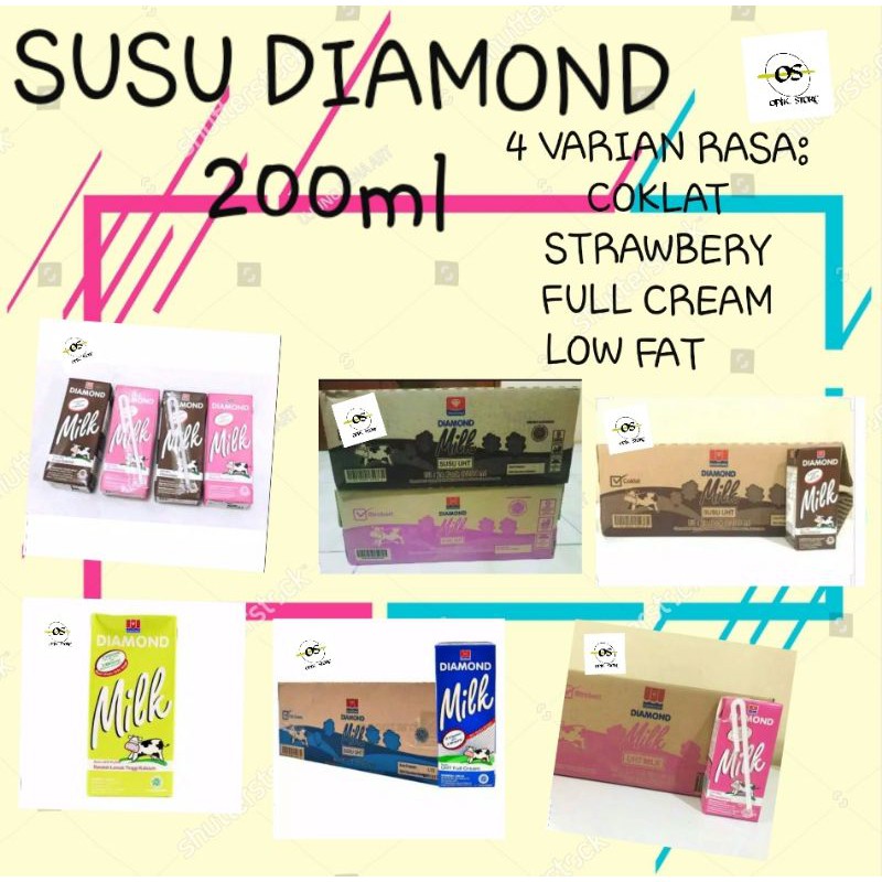 Jual CUCI GUDANG SUSU DIAMOND 200 ML UHT (, MADU , MARSHMALLOw | Shopee ...