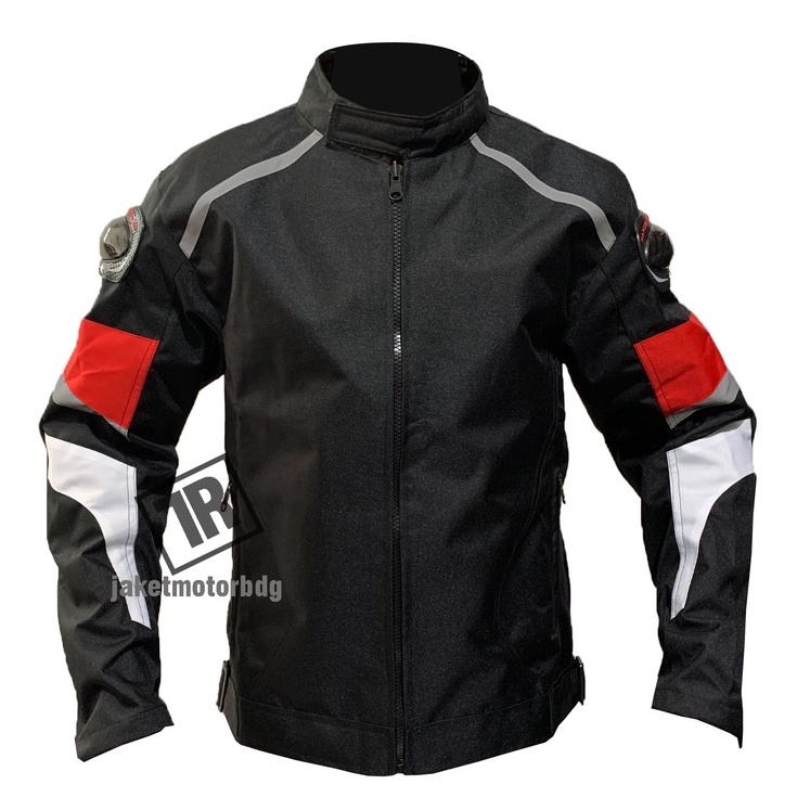 Jual Jaket Motor Merah Hitam dengan Pelindung bahu dan sikut | Shopee ...