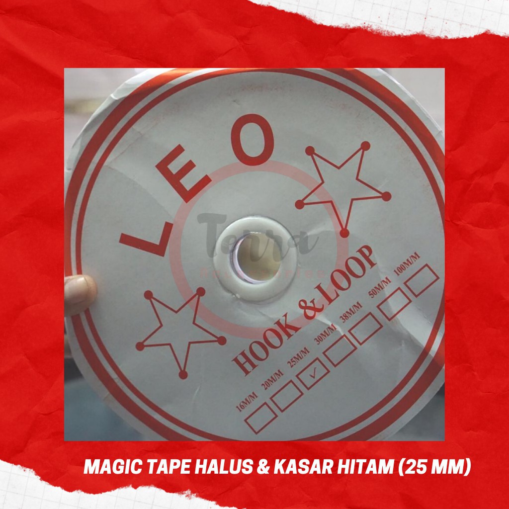 Jual Magic Tape Perekat Velcro 25mm Hitam & Putih Set Halus & Kasar ...