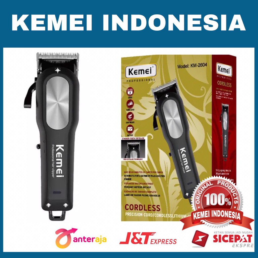 Jual Kemei Indonesia KEMEI KM-2604 HAIR CLIPPER mesin cukur rambut kemei km 2604 | Shopee Indonesia