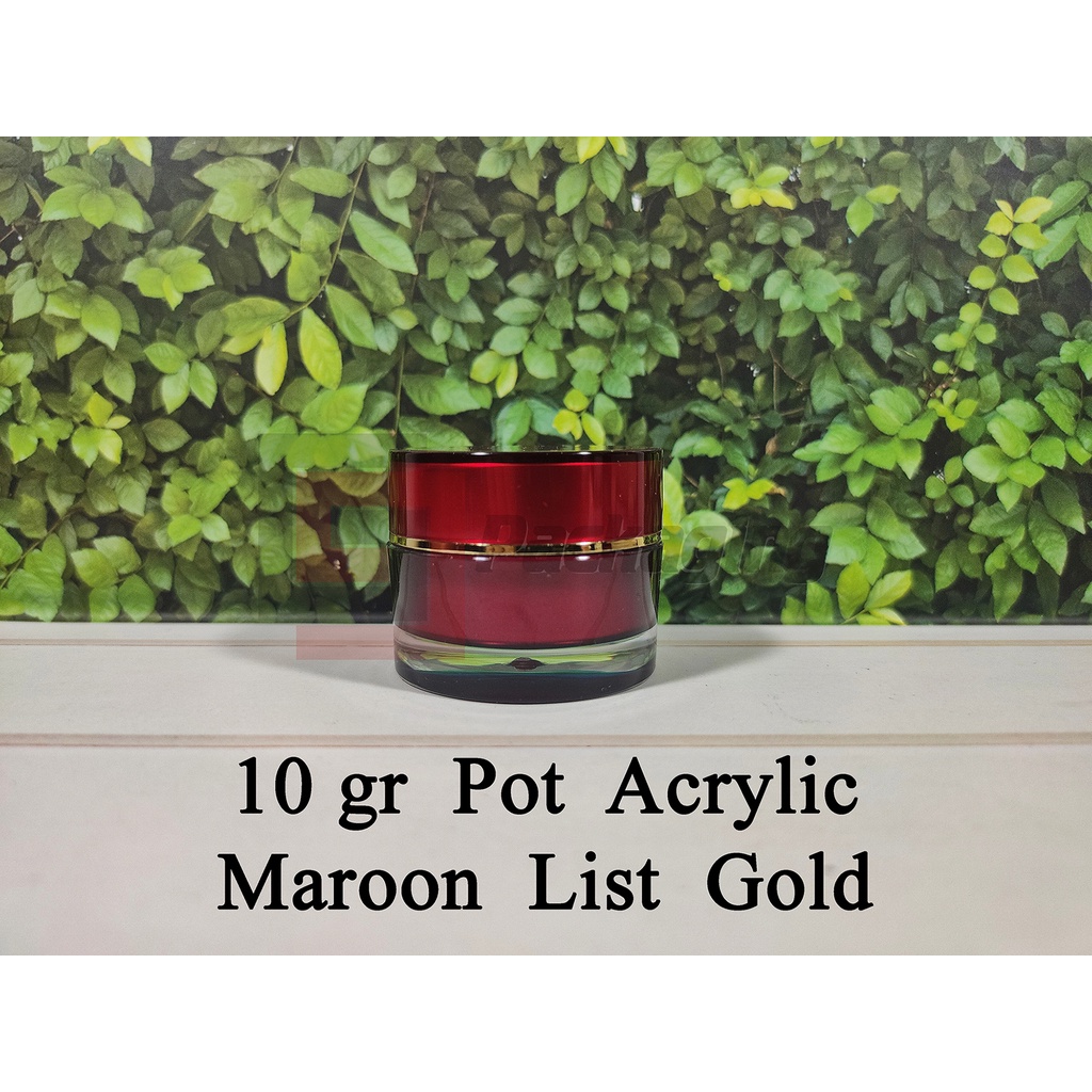 Jual Retail 10gr pot acrylic jar / 10 gr pot cream akrilik Maroon / Red ...