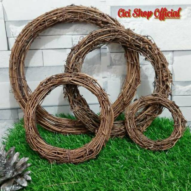 Jual 15cm ornamen lingkaran rotan/ranting rotan/lingkaran ranting rotan ...