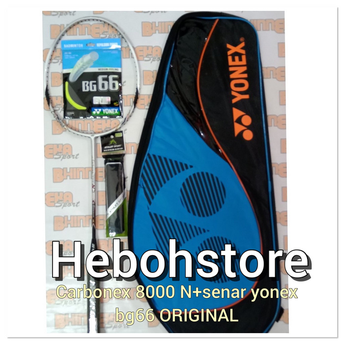 Jual PROMO FREE PASANG RAKET YONEX CARBONEX 8000 N TAS+SENAR YONEX BG66 ORI | Shopee Indonesia