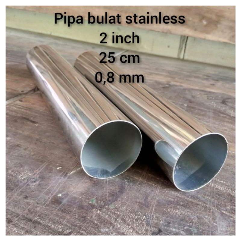Jual pipa bulat stainless 25 cm x 0,8 mm x 2 inch | Shopee Indonesia
