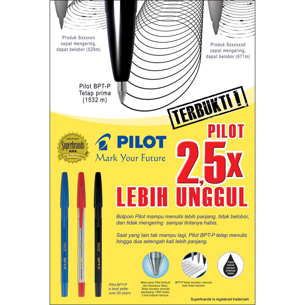 Jual Pilot Pen Ballpoint BPT-P per lusin / Pulpen Pilot BPTP | Shopee Indonesia