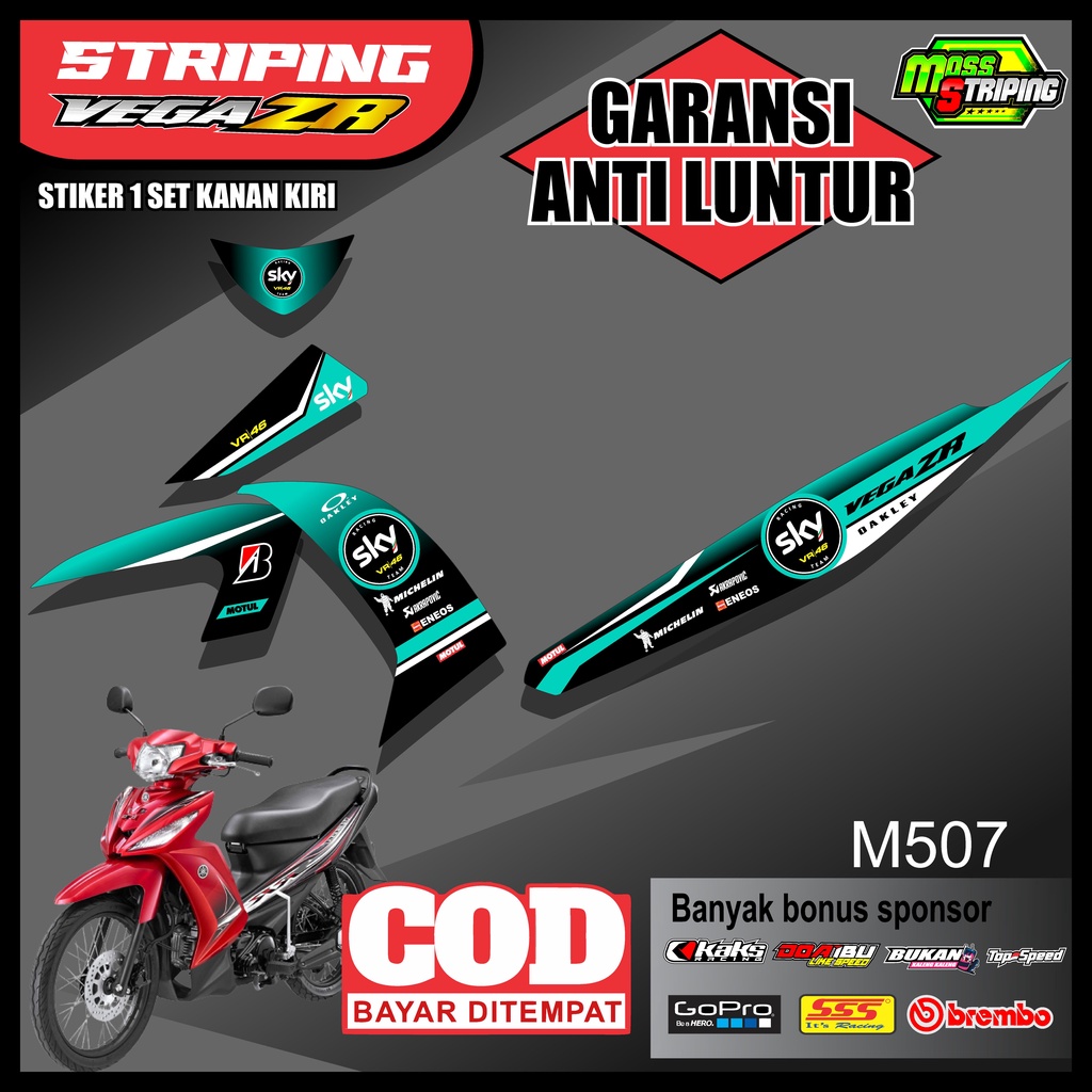 Jual STIKER STRIPING MOTOR YAMAHA VEGA ZR KODE M-507 STICKER SETIKER SETRIPING LIST VARIASI LIS ...
