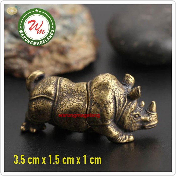Jual Patung hiasan atribut Fengshui Badak bahan kuningan | Shopee Indonesia