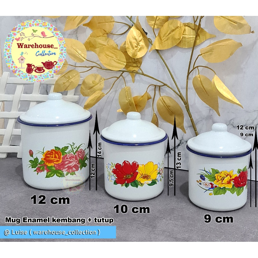 Jual Mug Enamel Seng Kaleng Jadul Kembang Bunga TUTUP 8CM, 9Cm,10CM ...