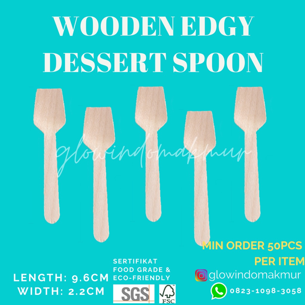 Jual Sendok Siku Kayu Wooden Dessert Spoon Sendok Kue Sendok Es Krim ...