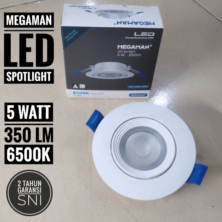 Jual Lampu Plafon Spotlight 5 Watt 6500K MEGAMAN Cahaya Putih ...