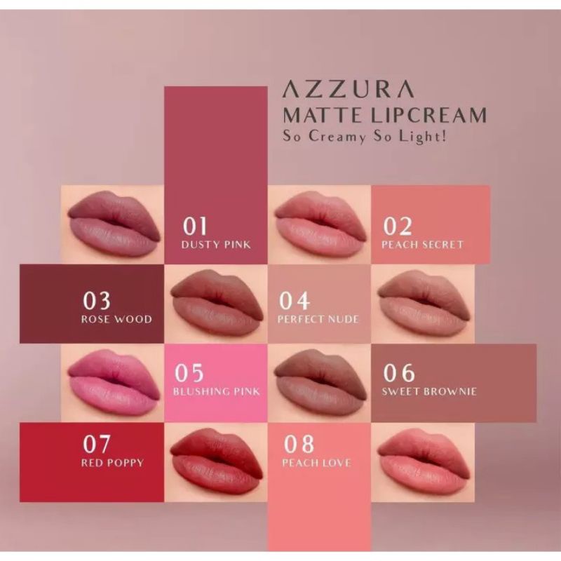 Jual AZZURA MATTE LIPCREAM AZZURA LIP CREAM AZZURA | Shopee Indonesia