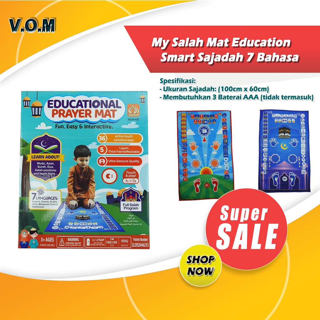 Jual Smart Sajadah 7 Bahasa My Salah Mat Educational Prayer Mat Edukasi ...