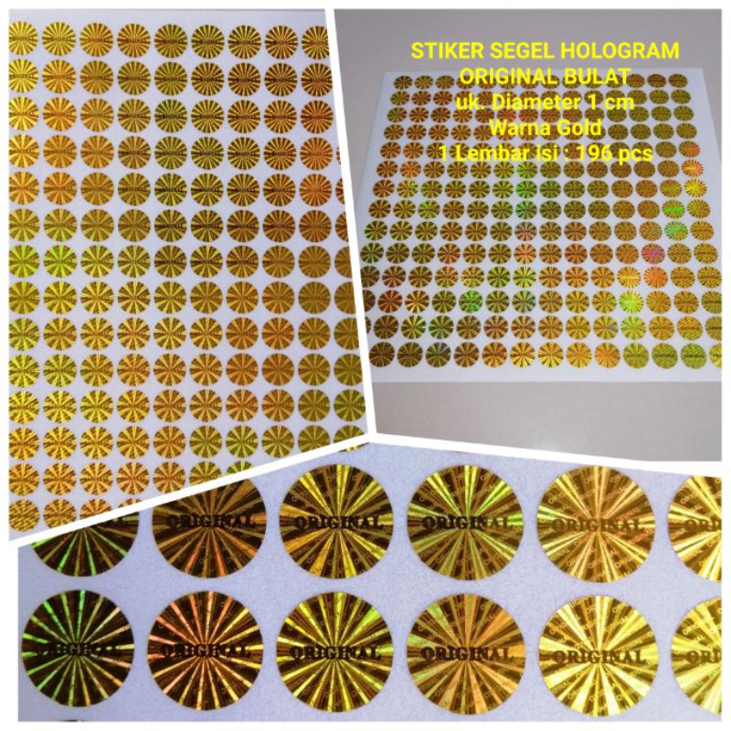 Jual Stiker Segel Hologram Original Gold Bulat 1 cm | Shopee Indonesia