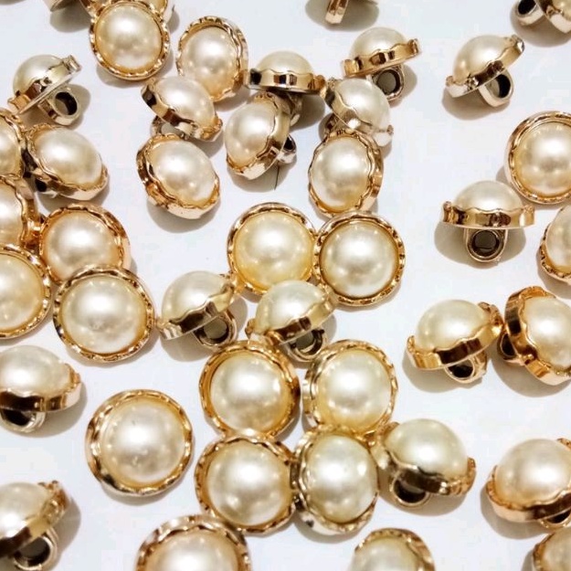 Jual COD 50/100 pcs Diameter 13 mm - Kancing Baju Jamur Motif Mutiara ...