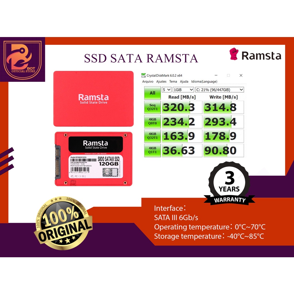 Jual SSD Sata Ramsta 2.5 Inch 128GB - 256GB Original | Shopee Indonesia