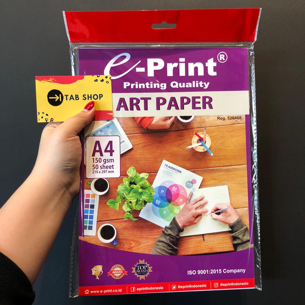 Jual TAB SHOP - EPRINT ART PAPER A4 150 GSM 50 LEMBAR - E-PRINT KERTAS ...
