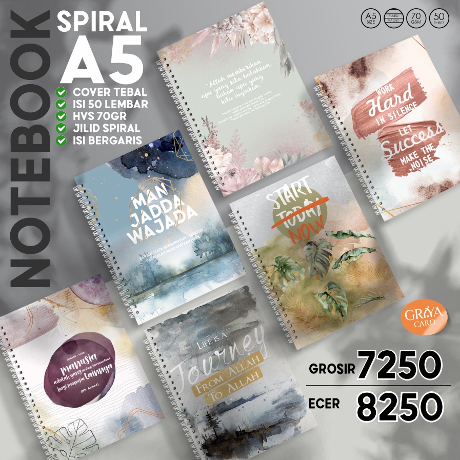 Jual NOTEBOOK A5 | BUKU TULIS SPIRAL | BUKU CATATAN BERGARIS A5 | JURNAL A5 | BLOKNOTE BESAR ...
