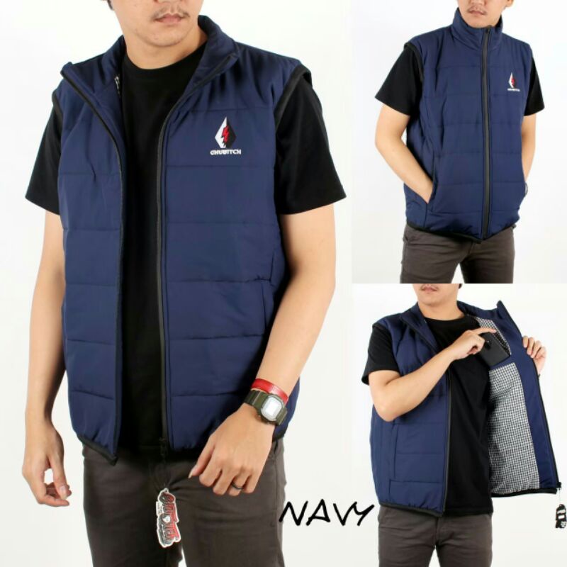 Jual Rompi pria musim dingin tebal/vest pria tahan angin warna HIJAU ...