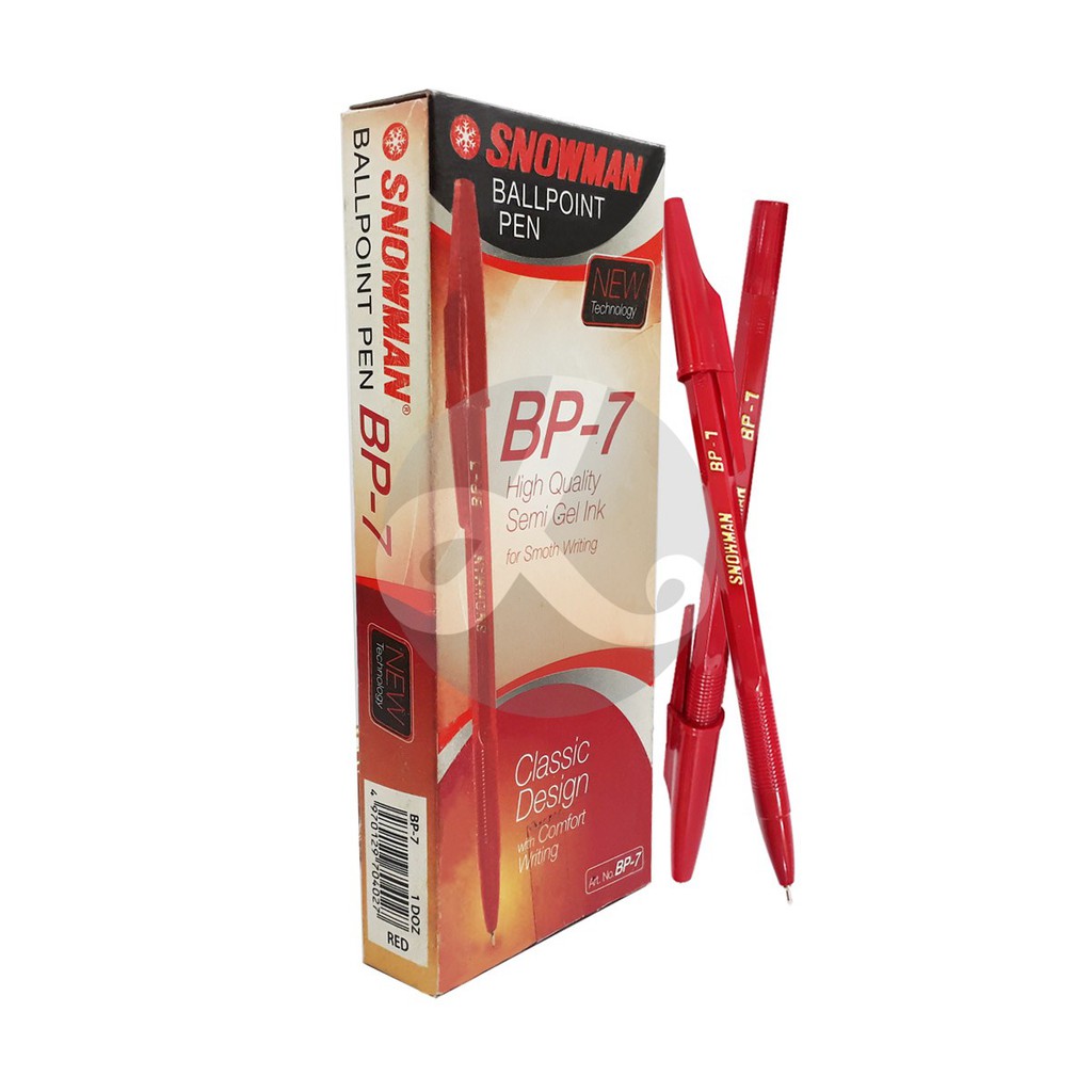Jual Snowman Bp-7 Merah Pulpen Pena Ballpoint | Shopee Indonesia
