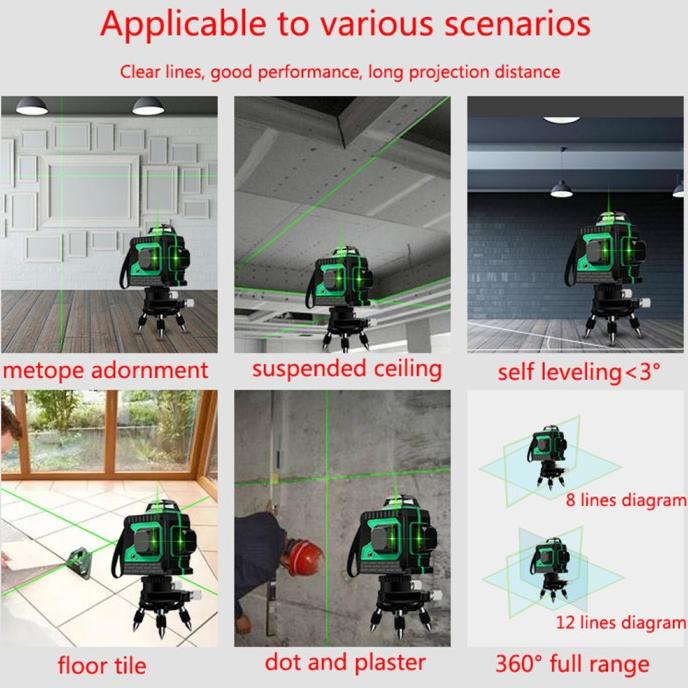 Jual Laser Level Leveling Ceiling Tembok Lantai Keramik Sudut 3D 12 ...