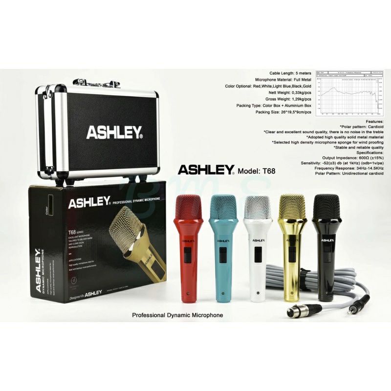 Jual MIC KABEL ASHLEY T68 ORIGINAL | Shopee Indonesia