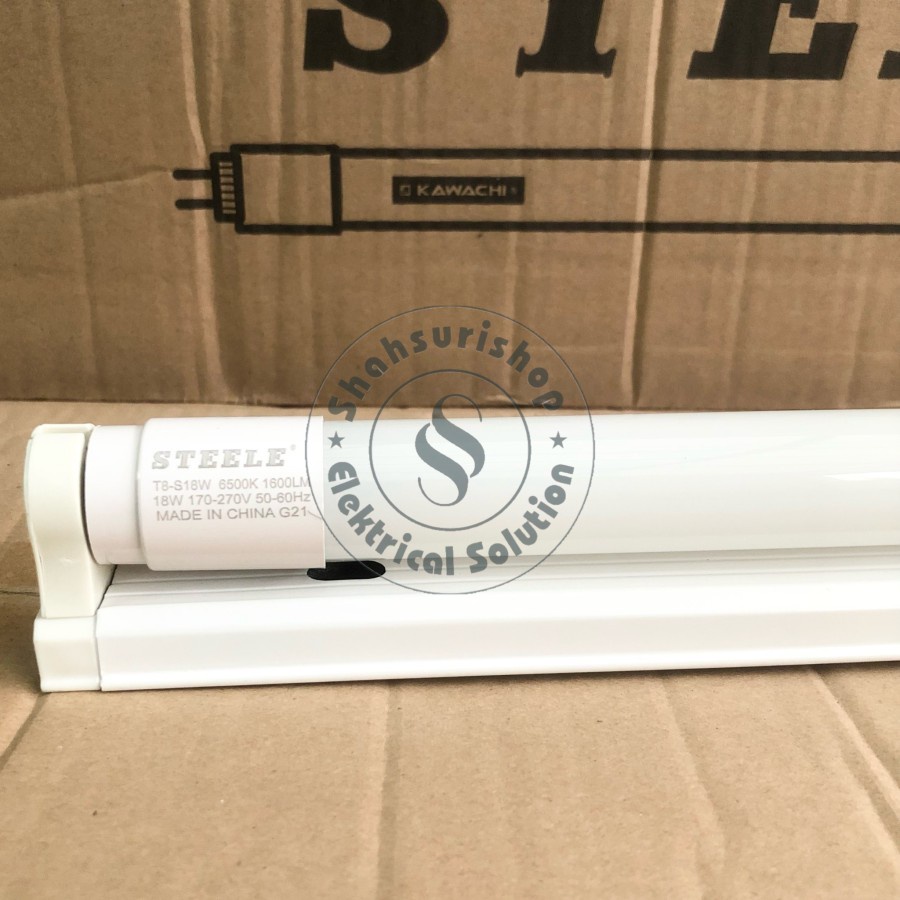 Jual LAMPU TL LED T8 KOMPLIT + KAP MURAH 20W 20 W WATT PUTIH 120 CM ...