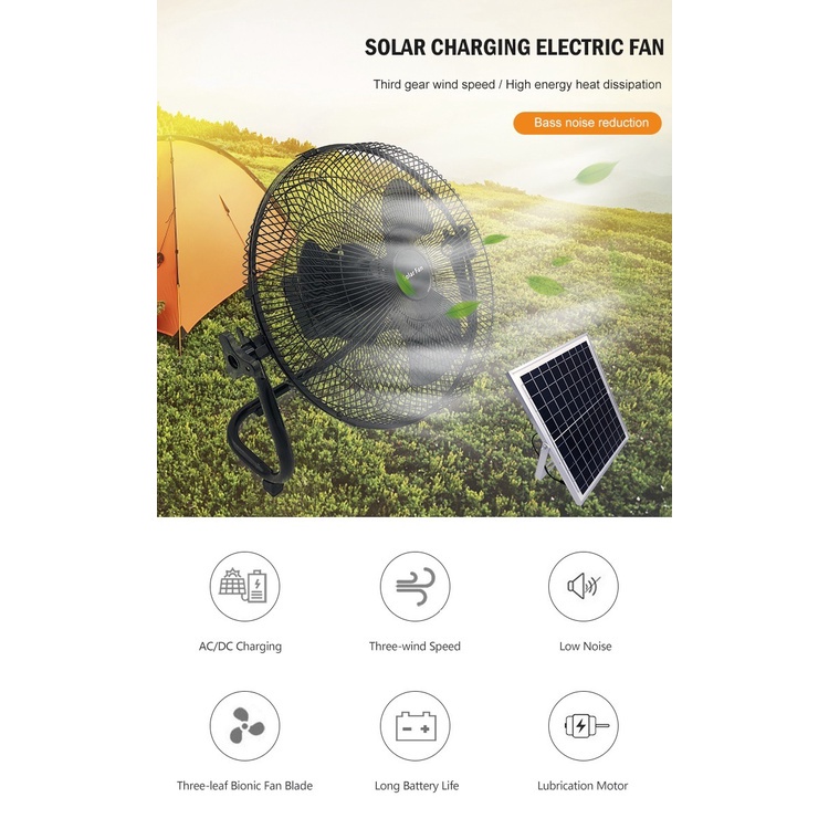 Jual GROSIRUNIK99 HXT-118 - Solar Charging Electric Fan 15W - Kipas ...
