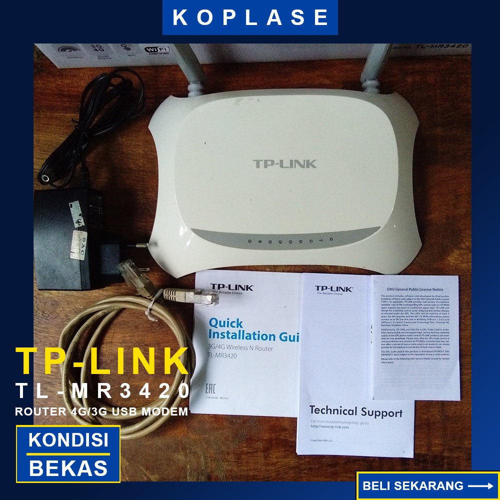 Jual TP-LINK TL-MR3420 Router 4G/3G USB Modem Bekas Second | Shopee ...