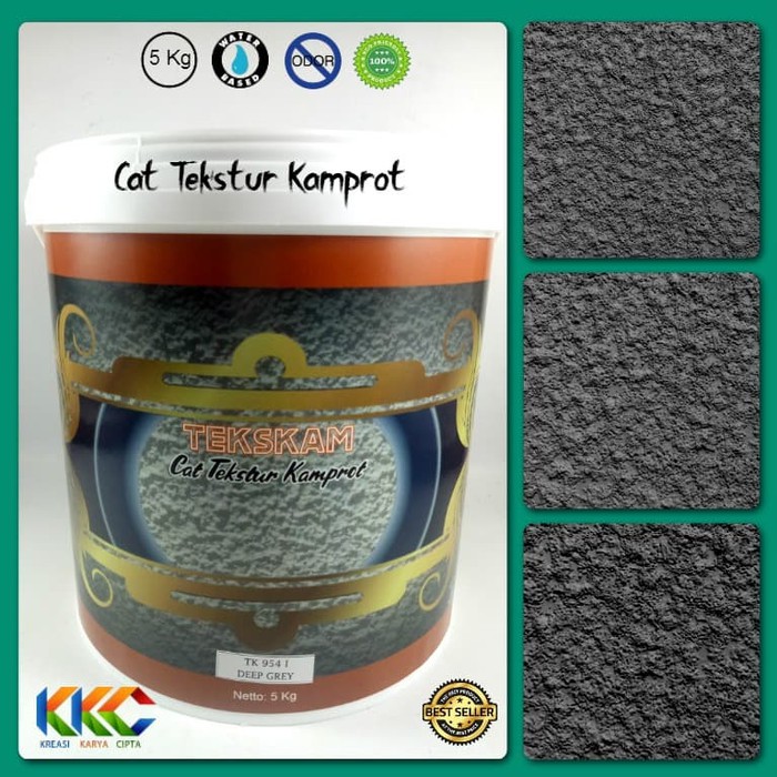 Jual Cat Tekstur Pasir Kamprot - Deep Grey - ukuran 5Kg | Shopee Indonesia