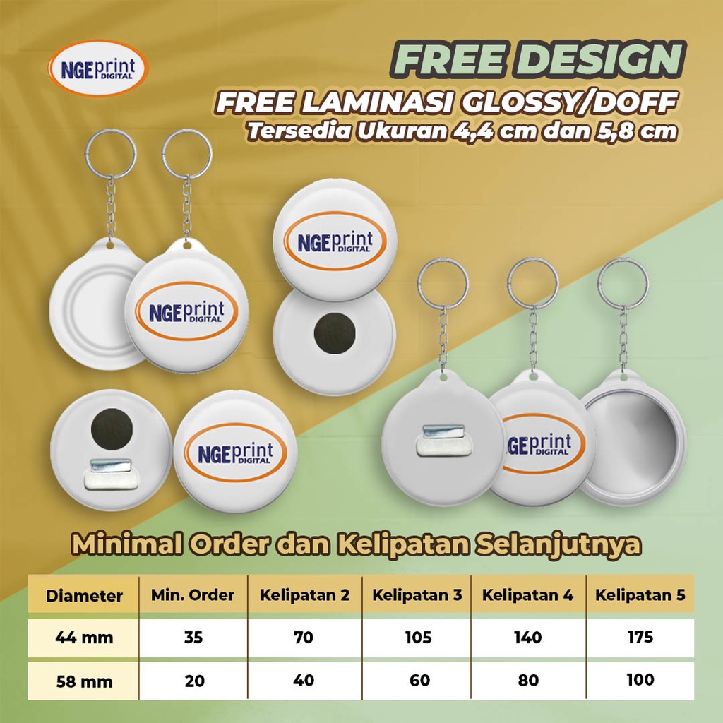 Jual Ganci Custom / Ganci Cermin / Pin Magnet / Ganci Pembuka Botol ...