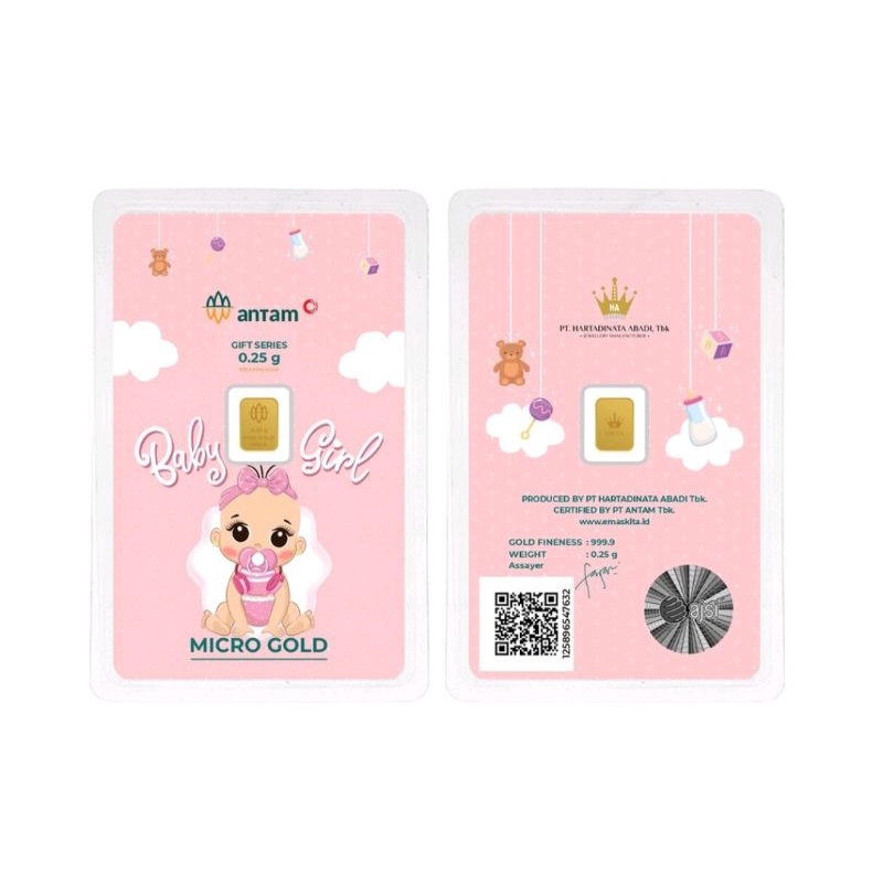 Jual Antam x Hartadinata Micro Gold 0.1 gram Logam Mulia Baby Girl ...