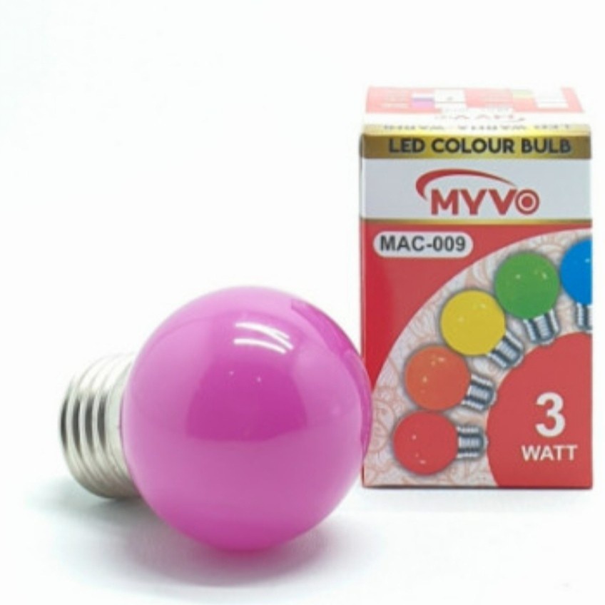 Jual Lampu Hias Myvo 3w / Bohlam Led Warna Bulb / Led Pingpong Biru ...
