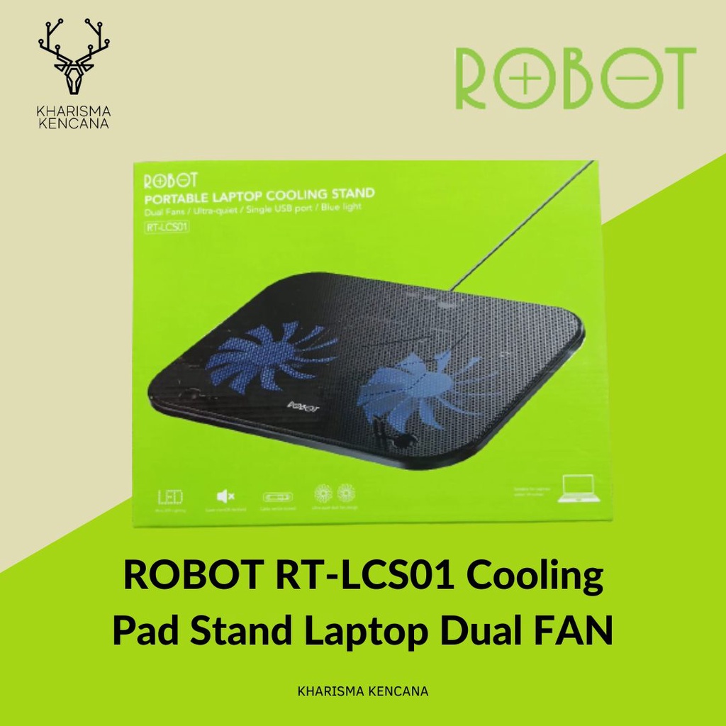 Jual ROBOT RT-LCS01 Cooling Pad Stand Laptop Dual FAN | Shopee Indonesia