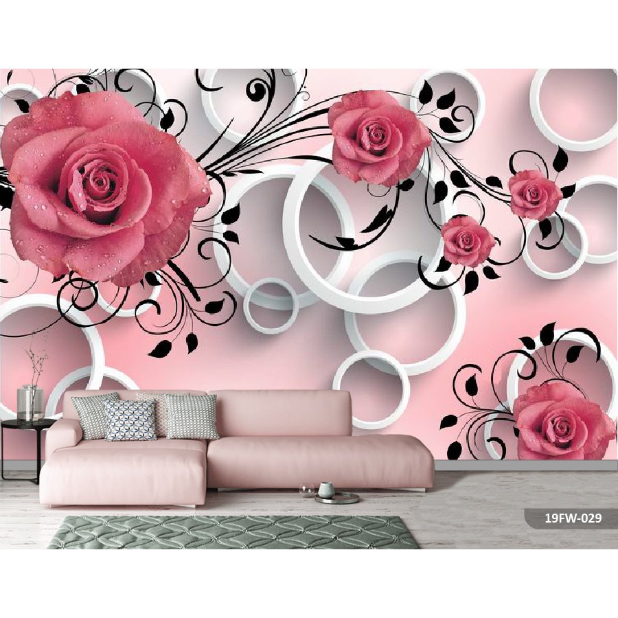 Jual Wallpaper Dinding 3D Custom Murah Berkualitas Gambar Motif Bunga | Shopee Indonesia