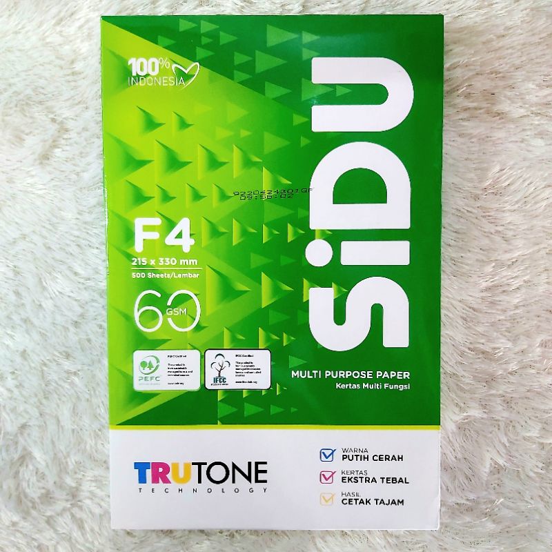 Jual (50lembar)HVS F4 60gr Sidu 21,5 x 33cm(K041) | Shopee Indonesia