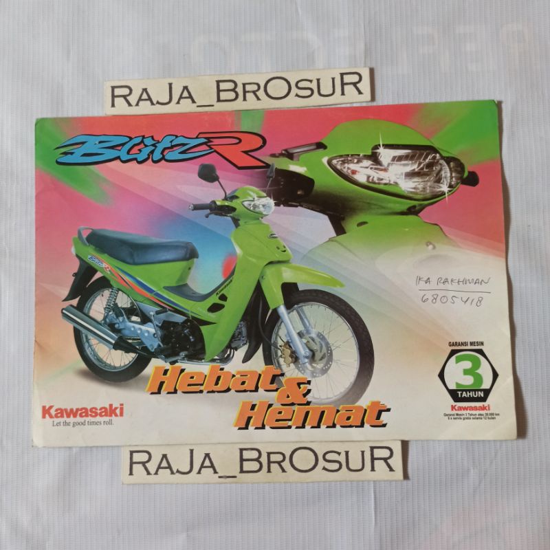 Jual Poster brosur katalog leaflet jadul lawas Kawasaki Blitz/Kawasaki Blitz R 2003 | Shopee ...