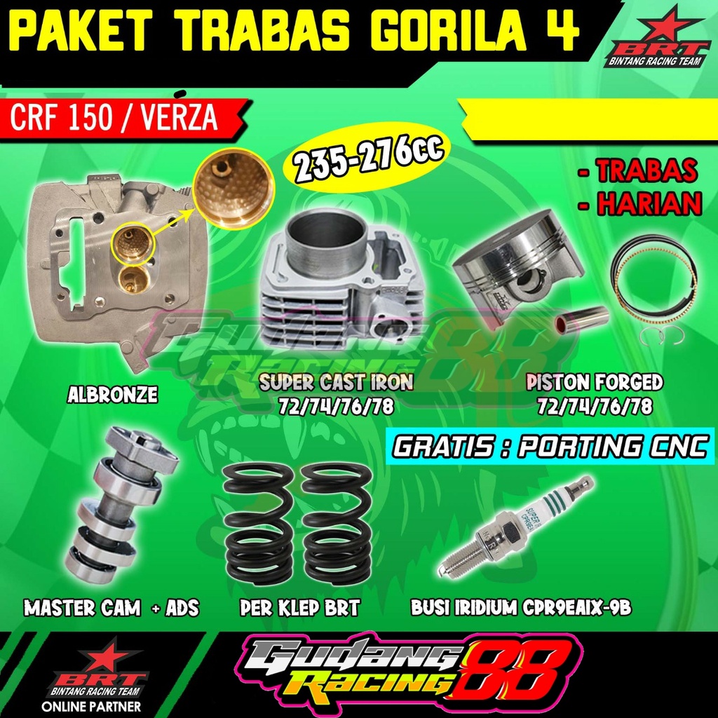 Jual PAKET CRF 150 VERZA - PAKET TRABAS GORILA 4 CRF 150 VERZA BRT | Shopee Indonesia